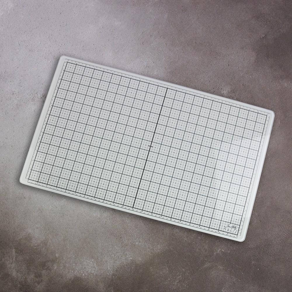 Tim Holtz GLASS STUDIO MAT 23.75"X14.25" - WHITE - Crafties Co.